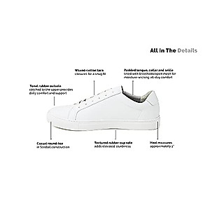 Voet Men's Milo Vegan Leather Classic Casual Fashion Sneaker, White, 10