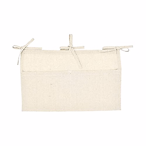 YeeMan Linen Baby Bedside Hanging Storage Bag,2 Pockets Organizer for Baby Cribs and Toys (Burlywood)