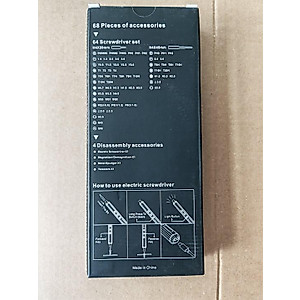 Mini Electric Screwdriver, 68-in-1 Precision Electric Screwdriver 400RPM with 5 Torque Settings, 68 Drill Bits, Pry Bar, Led and Tweezers, Electric Precision Screwdriver Kit for Pc Building