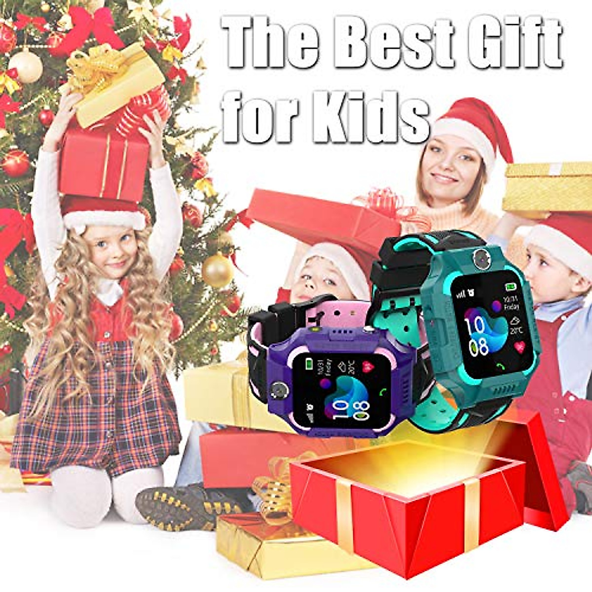 Smart Watch Phone Gift for Kids - Children Smartwatch Boys Girls with SOS Help Need 2G SIM to Call 14 Puzzle Games Music MP3 MP4 Player HD Selfie Camera Calculator Alarms Timer 12/24 H for 4-12