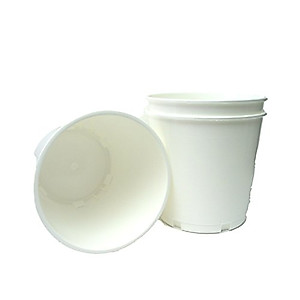 Jean's Plastics Utility/Donation Buckets, 176 Ounces, Pack 3, Color White