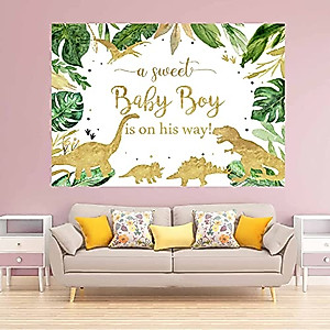 Avezano Dinosaur Baby Shower Backdrops for Boy Jungle Safari Dino Theme Roar It's a Boy Party Decorations Banner Dinosaur Hatching Soon Baby Boy Shower Background Supplies (7x5ft)