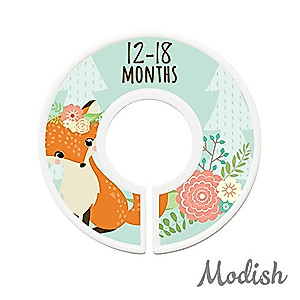 Modish Labels Baby Clothes Size Dividers, Baby Closet Organizers, Size Dividers, Baby Closet Organizers, Closet Dividers, Clothes Organizer, Girl, Woodland, Scandinavian, Nursery, Fox, Bear (Baby)