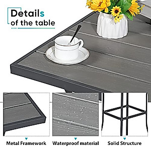 Verano Garden 3 Pieces Patio Bar Set, All Weather Outdoor Bistro Set, High Top Patio Table with Wooden Look Top and Chairs with Soft Cushion for Patio, Backyard, Porch, Garden or Poolside