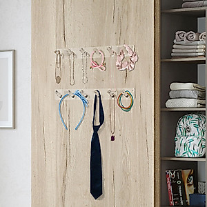 MaxGear Acrylic Necklace Holder 2 Pack, Wall Mounted Jewelry Organizer for Necklaces, Bracelets, Rings, and Bangles Display Rack, Hanging Jewelry Hooks for Women & Girls