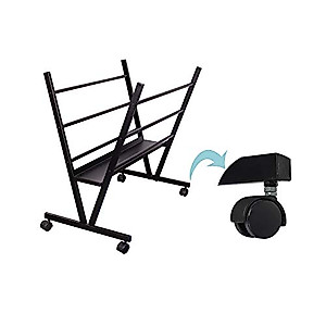Falling in Art Metal Print Rack, Drying Display, Storage Stand for Artworks, Posters, Prints, Great Assistant for Shows & Galleries, Easy Moving with Rolling Casters, Well Hold 170Lb