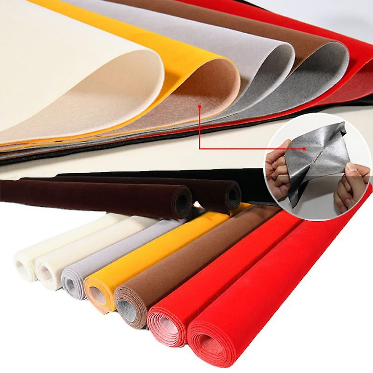 SiiRo 16 X 59 Inches Self Adhesive Velvet Fabric, Velvet Drawer Liner, Velvet Paper Sheets for Crafts, Felt Rolls with Adhesive Backing(Purple)