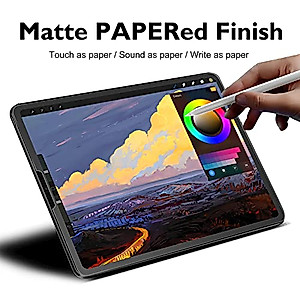 Esanik [2+2 Pack Like Paper Glass Screen Protector for iPad Pro 12.9 2022 6th & 2021 5th & 2020 4th with Camera Lens Protector & Alignment Frame, 9H Tempered Glass PAPERed Film for Drawing Writing