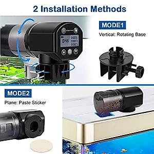 Barkmew Automatic Fish Feeder, Moisture-Proof Electric Auto Fish Feeder for Aquarium or Fish Tank, Fish Food Vacation Feeder Timer Fish Food Dispenser, 200ML, Black