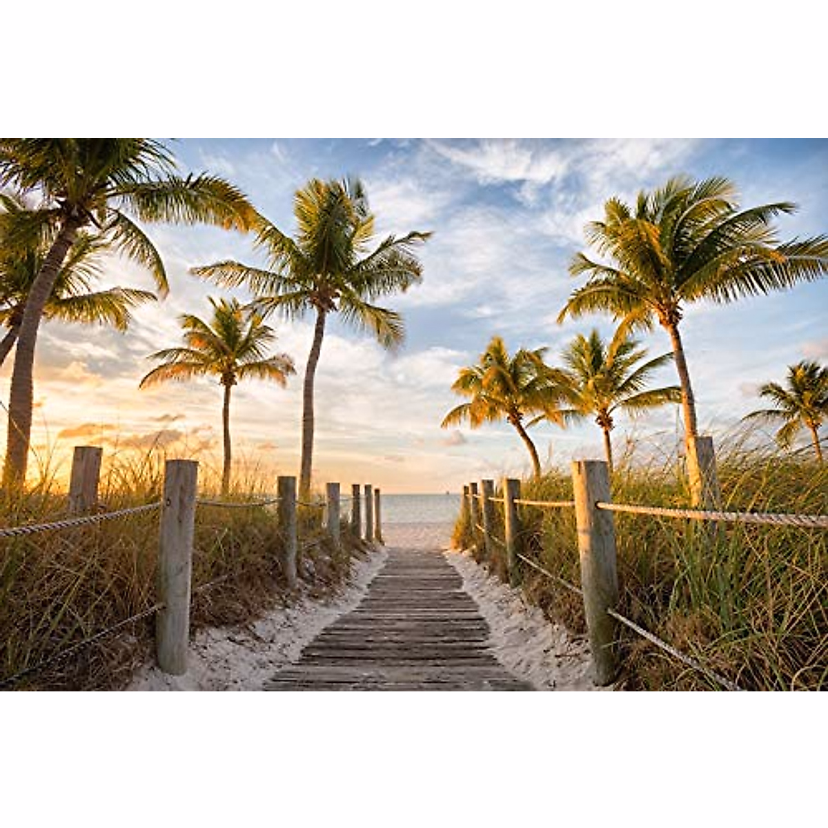 Lantern Press Footbridge to Smathers Beach In Key West, Florida Photography A-91245 (12x18 Art Print, Travel Poster Wall Decor)