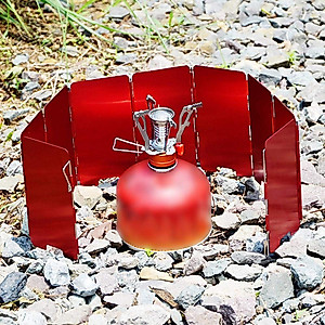 Camping Stove Windscreen - 8 Plates Lightweight Folding Outdoor Windshield for Camping Backpacking(Red) Outdoor Catering