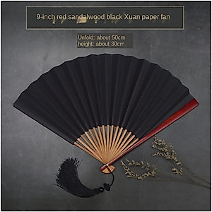 HRANG Chinese Fan Folding Hand Foldable Antique Folder Custom Fan, Chinese-styleFan For Women, Male Dominator Fan Paper Fan Hand Folding Fans Vintage style