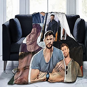 Chris Hemsworth Soft and Comfortable Warm Fleece Blankets Beach Blanket Picnic Blankets Throw Blankets (50"x40")