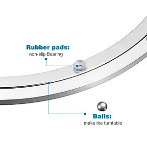 MECCANIXITY Aluminum Lazy Susan 16 Inch Turntable Ring Large Bearing Metal Rotating Turntable Bearings Swivel Plate Hardware for Round Dining-Table Showcase Display Stand Services Silver