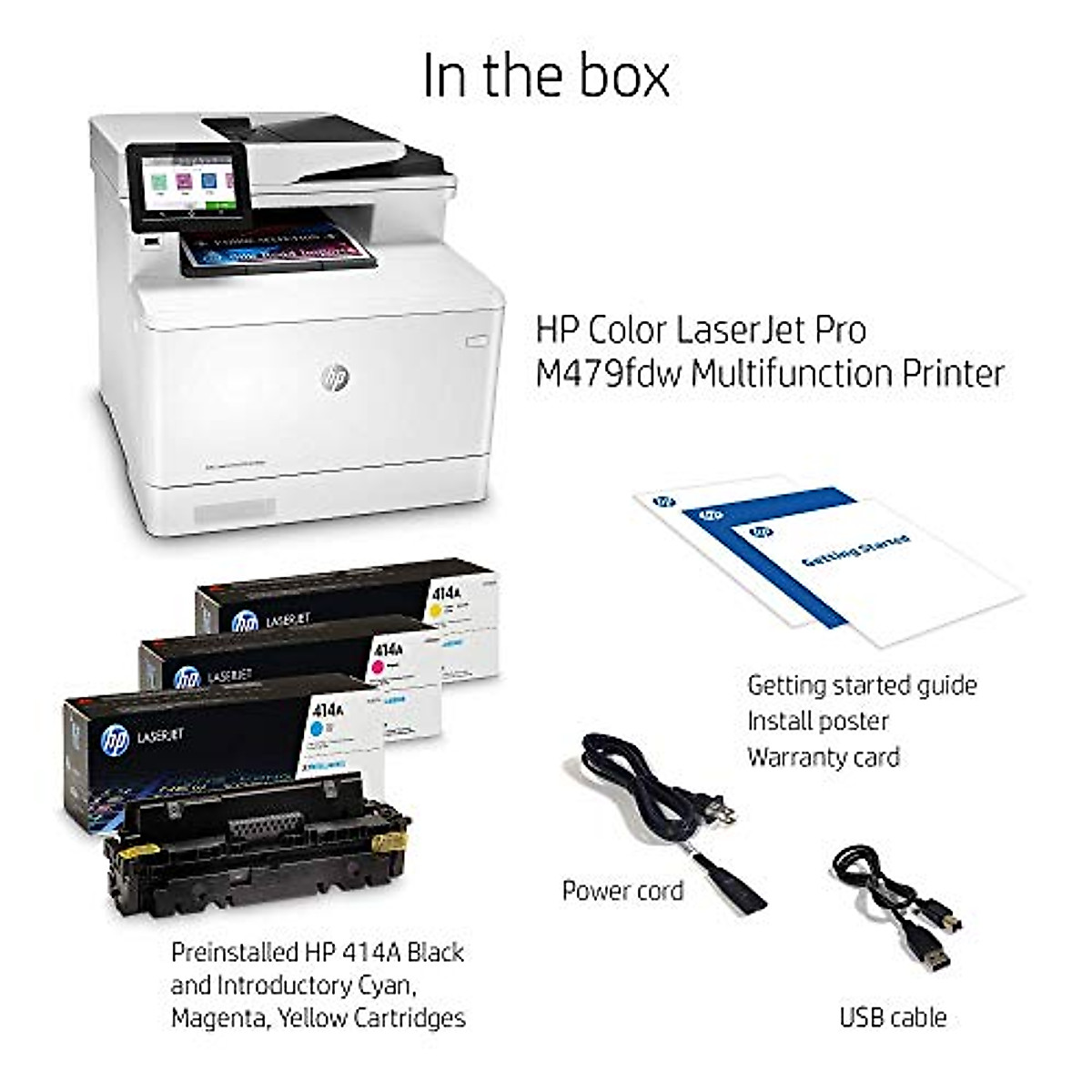 HP Color Laserjet Pro Multifunction M479fdw Wireless Laser Printer (W1A80A) (Renewed)