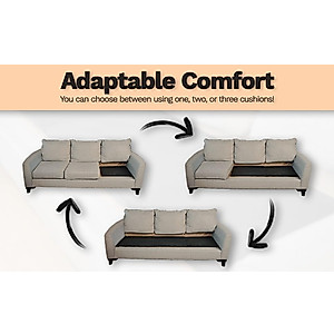 XCEL 3 Pack 27" x 20" x 1" Sofa Cushion Support, Chair Cushion Support Couch Sagging Support Seat Cushion to Fix Sagging Couch or Chairs (Black - 3 Pack)