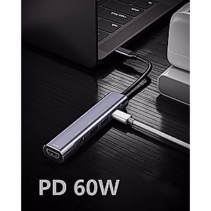 USB C to HDMI Adapter for iPad Pro 11/12.9 2021/2020/2018,iPad Air 4,USB C Hub Adapter with 3.5mm Headphone Audio Jack,4K HDMI,USB3.0,USB C Power Delivery Charging,Docking Station Accessories