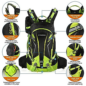 TOMSHOO Cycling Backpack, 20L Lightweight Daypack-Waterproof backpack, Hiking Travel Backpack with Rain Cover Helmet Cover