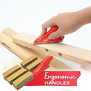 XFasten Micro Sander Kit 3.5” x 1” Mini Detail Sander Sandpaper Kit 80 120 180 240 400 Grit 100 PCS Sand Paper for Wood Furniture, Mini Sander Kit, Finger Sander, Small Sander for Small Projects