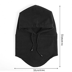 WITHMOONS Winter Hood Balaclava Fleece Face Neck Mask Neck Warmer Cold Weather Hood Black TPYC103883