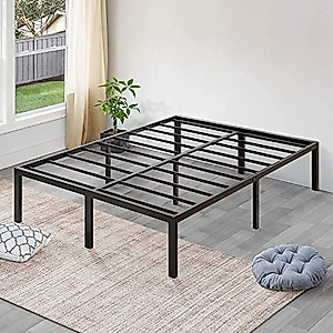 SLEEPLACE 18 Inch High Profile Heavy Duty Steel Slat / Mattress Foundation / Bed Frame, California King