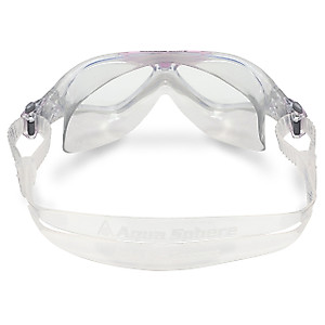 Aqua Sphere Vista Junior Swim Mask with Clear Lens (Glitter/Light Pink). UV Protection Anti-Fog Swim Goggles for Kids