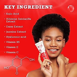 Koji White Kojic Acid Skin Brightening Face Wash for Exfoliating Face, Hydrating Face Moisturizer, Vegan Face Wash, Even Skin Tone with Vitamin C, Flower Extracts, Vitamin E, 2.54 Fl Oz