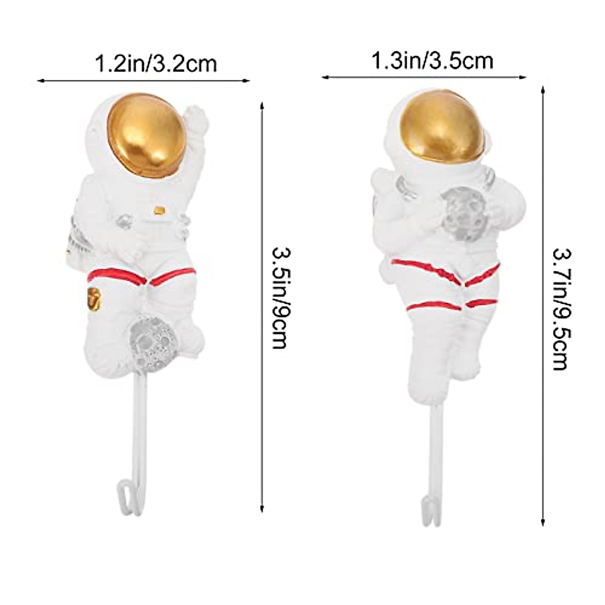 2pcs Umbrella Holder Wall Hooks Decorative Wall Mounted Coat Hooks Key Rack Astronaut Wall Sculptures Home Decor Key Hook Decorative Hooks Kids Bathroom Accessories Decorative Wall Hooks