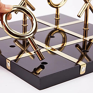 Deluxe Edition Tic Tac Toe Board Game for Family Night, Unique, Living Room Office Decor, Handmade with Wood and Steel