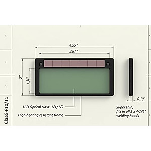 Tefuawe 2x4 1/4 Auto Darkening Welding Lens, Low Amps 5A Tig, Shade 11, Ultra Clear, Cool Blue Color for Pipeliner and Pancake Welding Hood