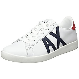 A|X ARMANI EXCHANGE Men's Classics Sneaker, Opt White + Navy + R, 6