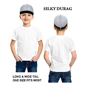 12 Pieces Kids Satin Silky Wave Caps Set Unisex Baby Beanie Cap Elastic Band Skull Caps for Boys Girls Multiple Colors