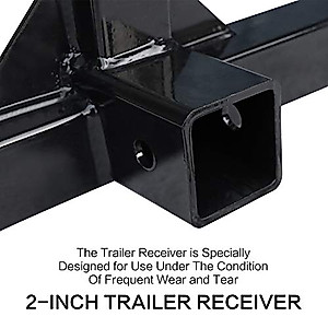 EBESTTECH 3 Point 2 Inch Receiver Trailer Hitch Heavy Duty Steel Category 1 Tractor Tow Hitch Drawbar Adapter for Kubota, BX, LM25H, WLM Tractor, NorTrac, Yanmar, Kioti, Cat 5000lbs Capacity