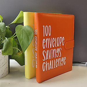 100 Envelope Challenge Binder Book Gift, [2024 New] Easy and Fun Way to Save $5,050, Savings Challenges Budget Book Binder with Cash Envelopes for Budgeting Planner & Saving Money (Lilac)