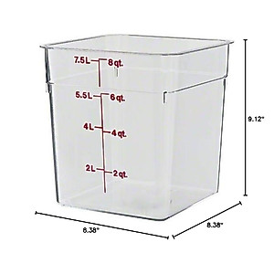 Cambro - 8SFSCW135 Camwear Polycarbonate Square Food Storage Container, 8 Quart (This does not come with a lid)