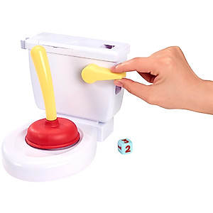 Mattel Games Flushin' Frenzy Kids Game, Family Game with Toilet & Plunger, Grab the Flying Poop for 2-4 Players