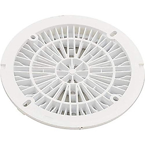 Custom Molded Products Main Drain Cover, CMP Galaxy, 8", White, w/Screw Kit