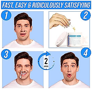 Nose Wax Kit | 100 g Wax, 24 Applicators | The Original and Best Nose and Ear Hair Removal Kit from Kenashii | Nasal Waxing For Men and Women | 12 Applications | 12 Balm Wipes | 12 Mustache Guards