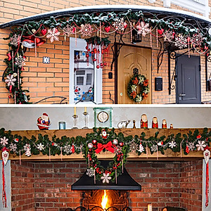 48 Pieces Christmas Snowflake Icicle Ornaments Set Plastic Glitter Icicle Snowflake Tree Ornaments Aluminum Spiral Strip Hangings Ornaments for Christmas Holiday Wedding Party Decoration (Rose Gold)