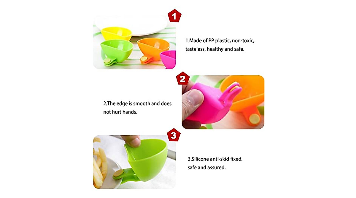 Colorful 4pcs Dip Clips for Sauces & Snacks