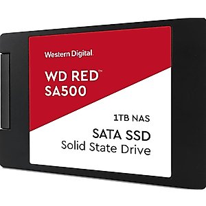 Western Digital 1TB WD Red SA500 NAS 3D NAND Internal SSD - SATA III 6 Gb/s, 2.5"/7mm, Up to 560 MB/s - WDS100T1R0A, Solid State Hard Drive