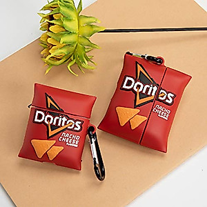 JoySolar for Airpod 1&2 Case, Cute Cartoon 3D Soft Silicone Air Pods Funny Cover, Kawaii Fun Cool Keychain Design Shell, Food Fashion Stylish Girls Kids Teens Women Cases for Airpods (Dototos Chips)