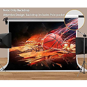 Basketball Flame Backdrop for Party Photography MEETSIOY Intense Basketball Breaks Through The Violent Basketball Aesthetics Background Basketball Fans Party Decorations Banner 7x5ft LSMT1243