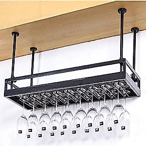 Stylish Simplicity Industrial Creative Wine Rack Cup Holder, Wall Display Rack Leisure Bar Rack Wine Rack, Vintage Wrought Iron Wall Decoration Wine Cup Holder, PIBM, Black