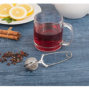 Snap Ball Tea Strainer 3 Pack Tea Infuser with Handle Tea Mesh Infuser Snap Ball Strainer Steep Loose Leaf Tea Infuser Fine Mesh Ball Tea Filter Strainer for Spices and Seasonings