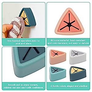 4 Pcs Towel Hook Holder Grabber, Anglecai Self-Adhesive Towel Stopper Dish Cloth Hook for Bathroom Kitchen Wall Mount Towel Hangers Holders