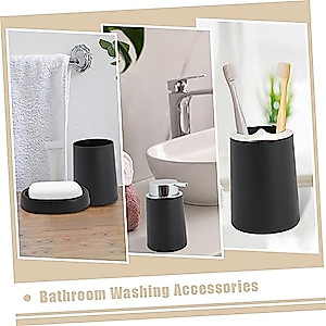Cabilock 3 Sets Bathroom Set Makeup Accessories Bath Accessories soap Dish Tumbler rinsing Cup soap Lotion Dispenser Foam soap Dispenser Toilet Accessories take a Bath Washing Cup Plastic