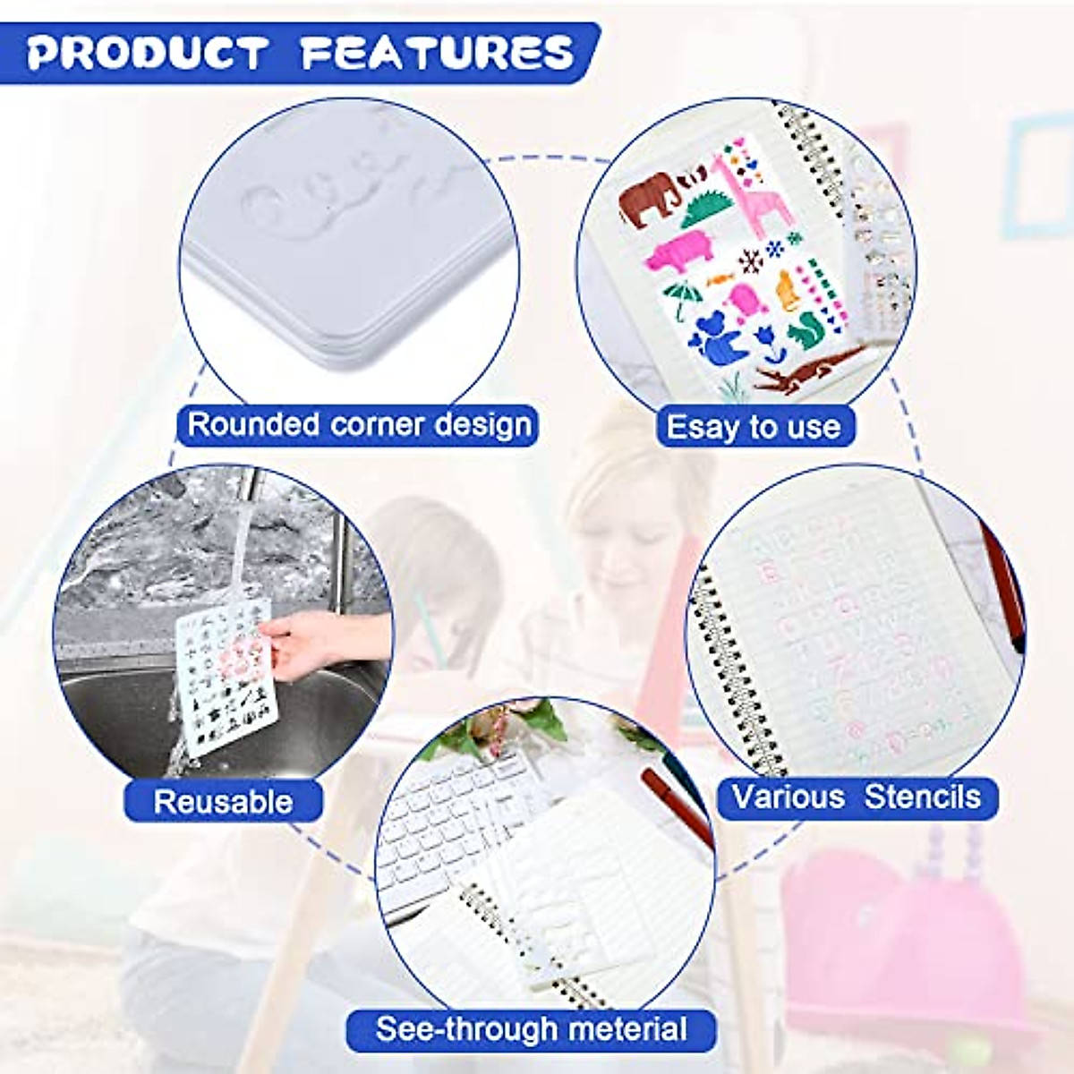 66 Pieces Bullet Stencils Journal Planner Templates Set DIY Drawing Templates Kit Plastic Journaling Productivity Accessories for Notebook Diary Scrapbook Graffiti Painting Projects Supply, 4 x 7 Inch