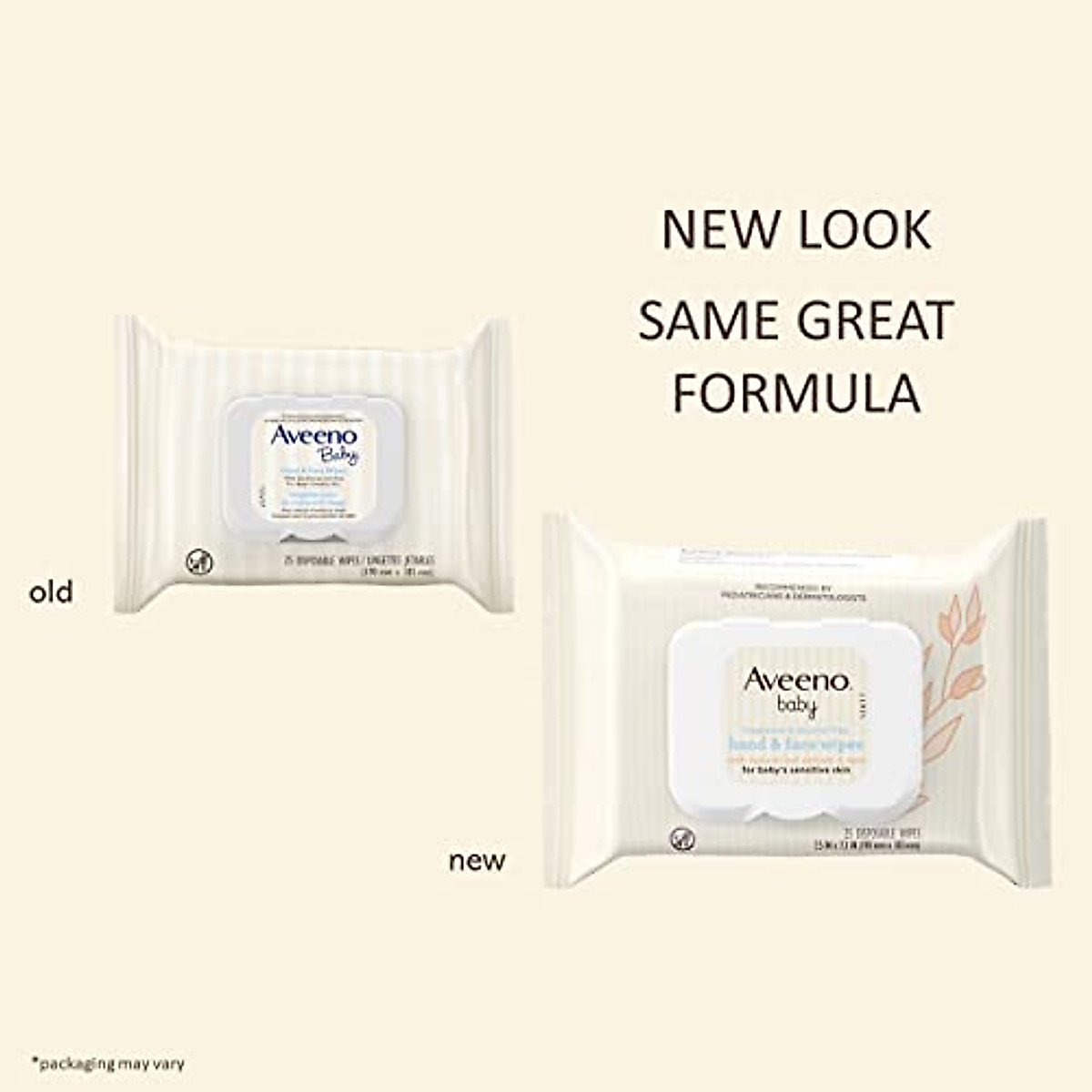 Aveeno Baby Fragrance Free Hand & Face Wipes with Oat Extract & Aloe, Cleansing & Moisturizing Baby Wipes for Sensitive Skin, Sulfate-, Alcohol-, & Paraben-Free, Hypoallergenic, 25 ct