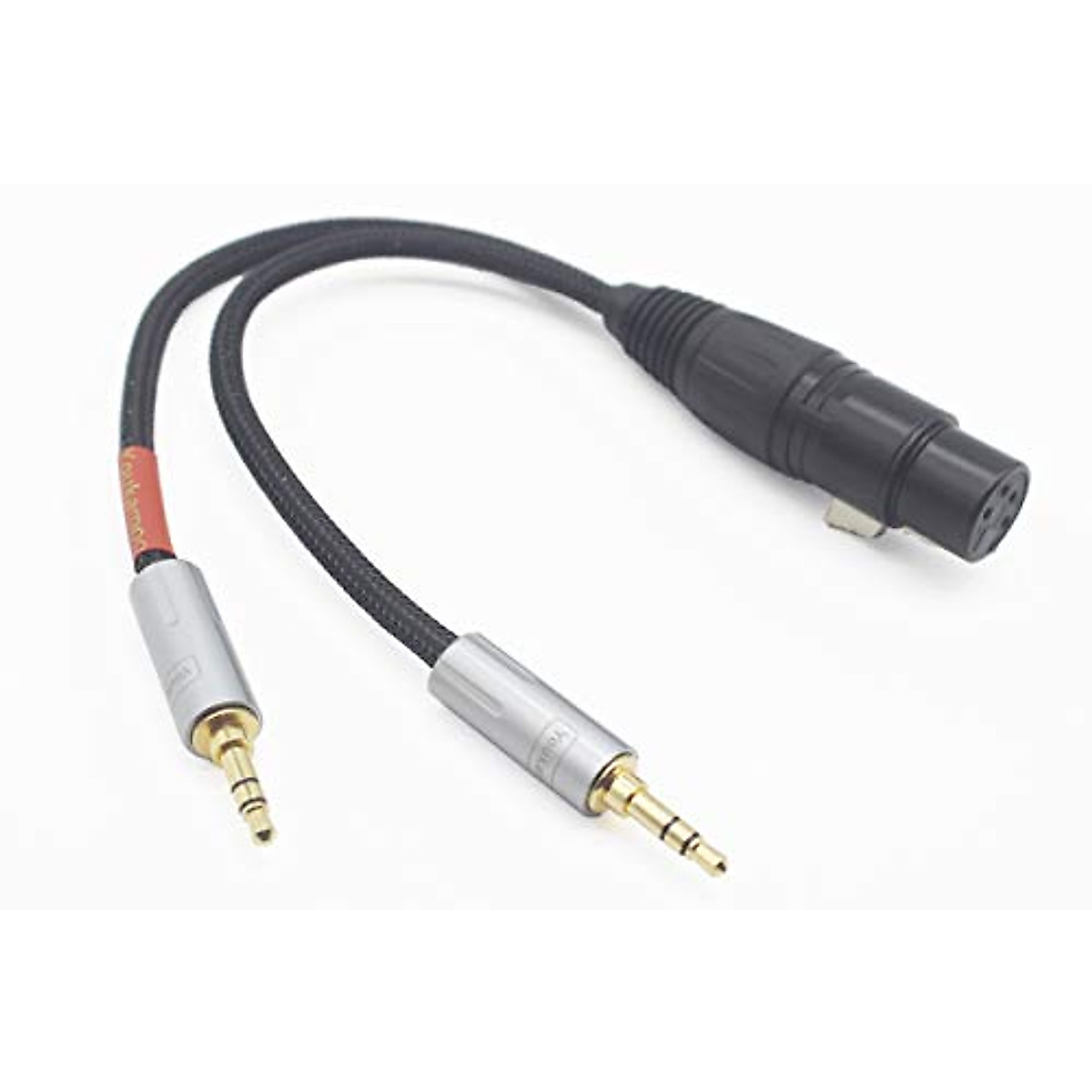Youkamoo 2 x 3.5mm to 4-pin XLR Female Balanced Headphone Audio Headphone 8 Core Silver Plated Adapter Cable 15CM for PHA-3 [ Both 3.5mm Balanced Male ] Male to Female